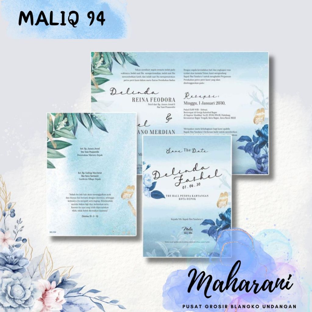 Jual Blangko undangan atau kertas undangan pernikahan merek MALIQ 94 ...