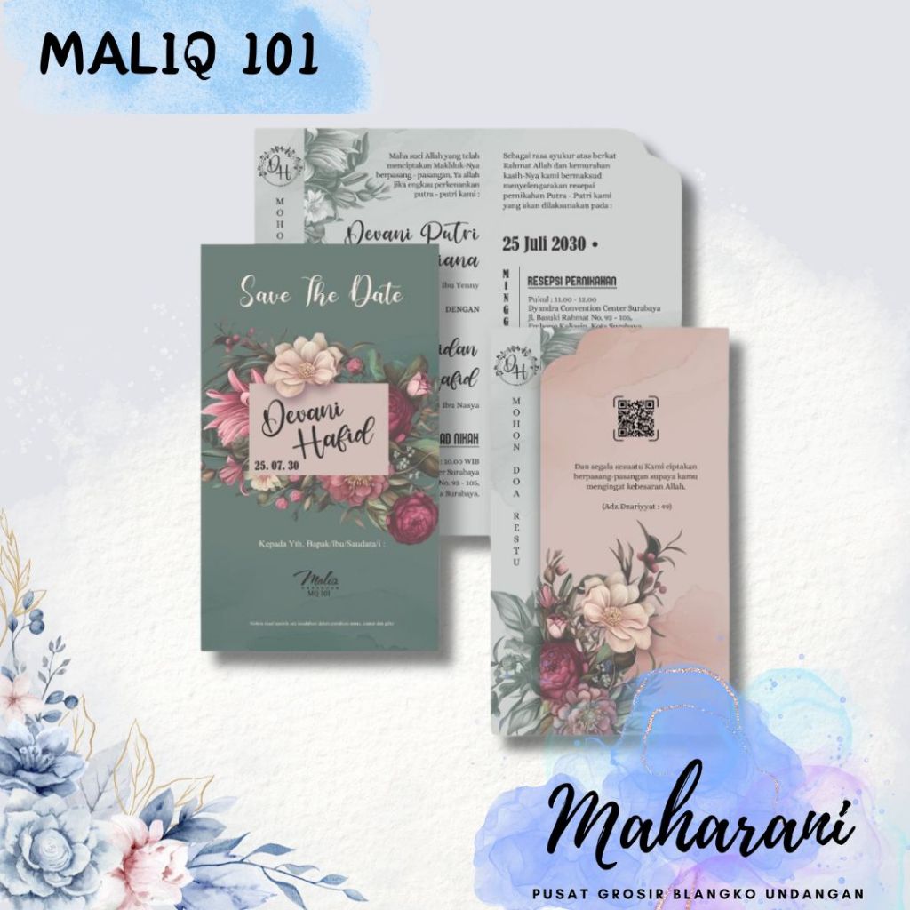 Jual Blangko undangan atau kertas undangan pernikahan merek MALIQ 101 ...