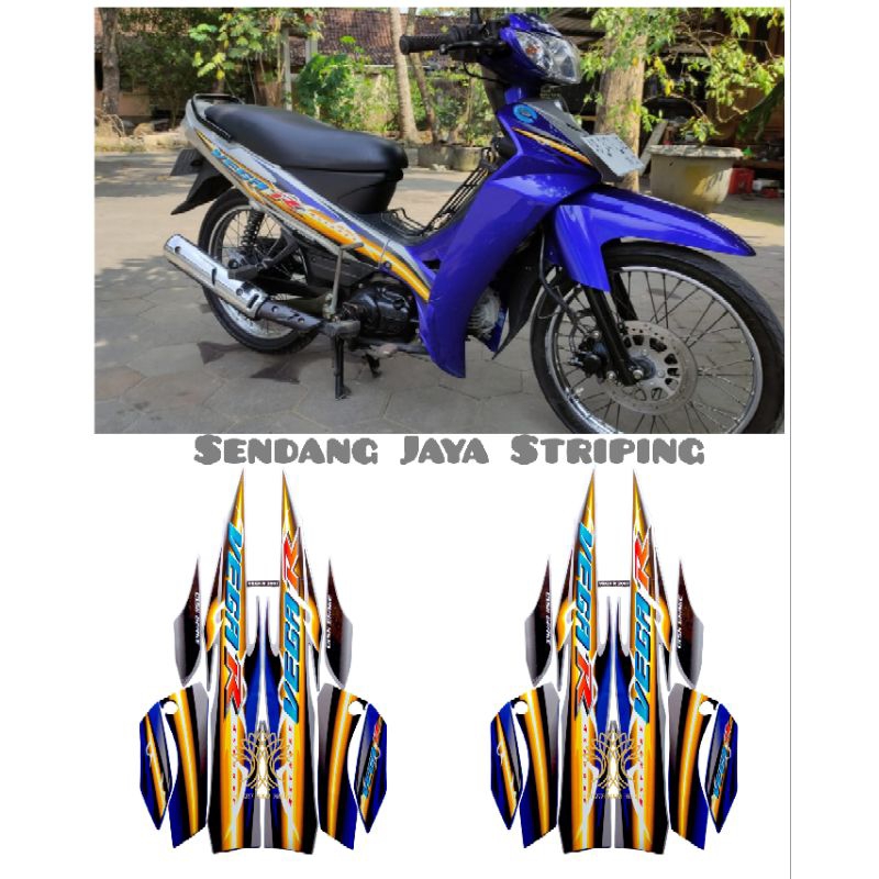 Jual Stiker Striping Lis Les Polet Motor Yamaha Vega R New 2007 Biru ...