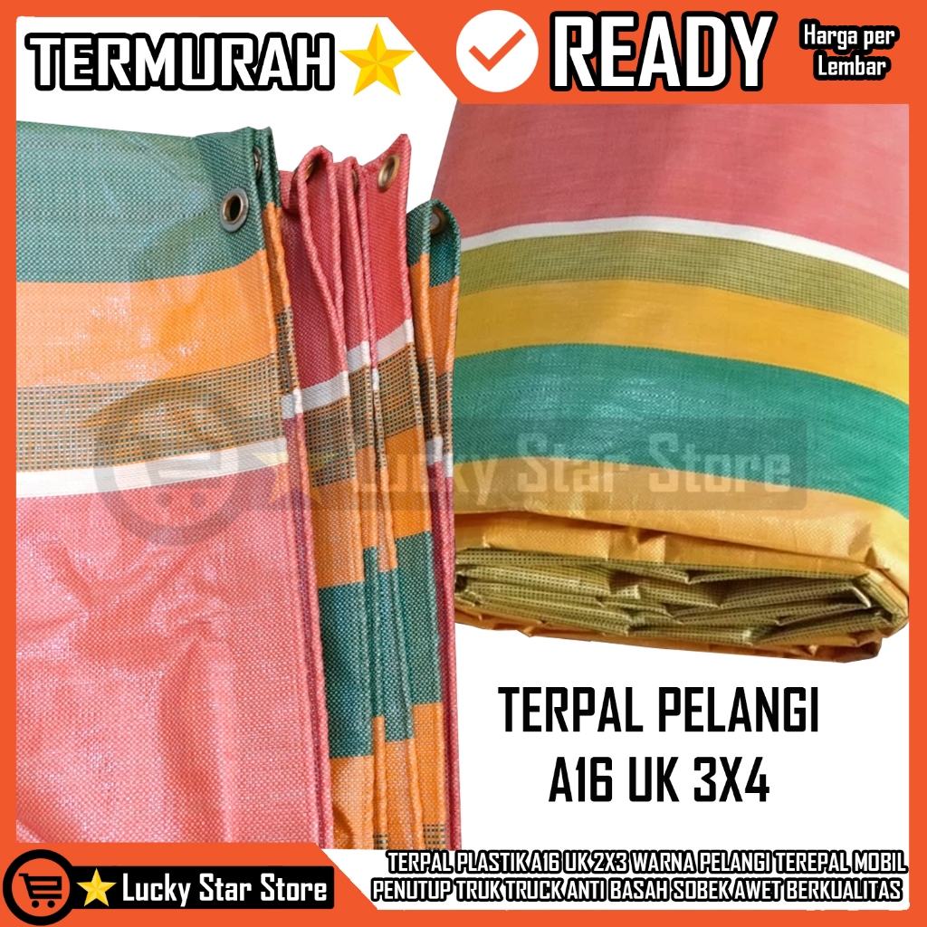 Jual TERPAL PLASTIK A16 UK 3X4 4X6 5X7 WARNA PELANGI TEREPAL MOBIL ...