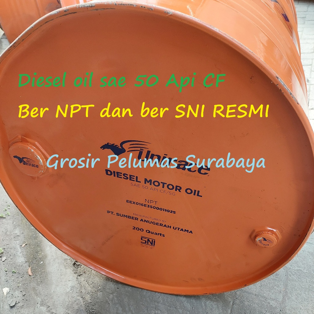 Jual Oli Mesin Diesel sae 40 / 50 UNIRACE sae 40 UNIRACE 50 Api CF DRUM ...