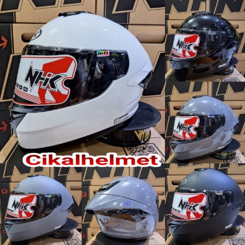 Jual HELM FULL FACE NHK MARK-1 ELITE SOLID GREY BLACK WHITE ORIGINAL ...