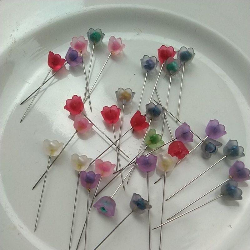 Jual Jarum Pentul Premium Stainslees Tulip isi 10 ( WArna RANDOM ...
