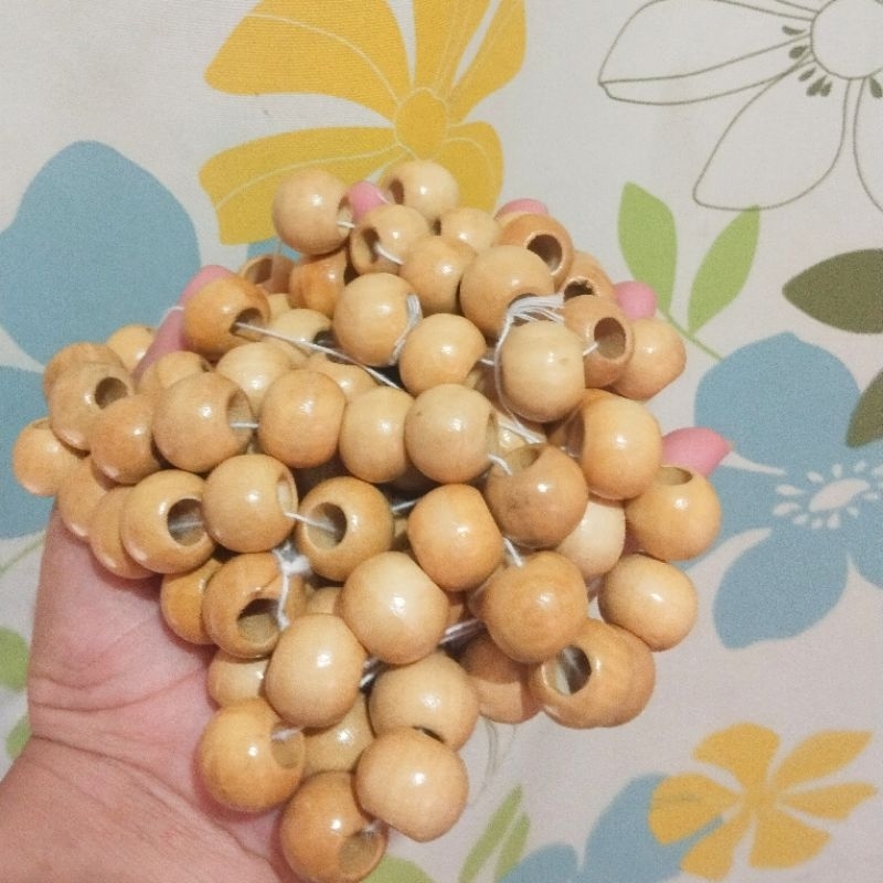 Jual Manik kayu bulat lubang besar isi 10 pcs 15 pcs | Shopee Indonesia