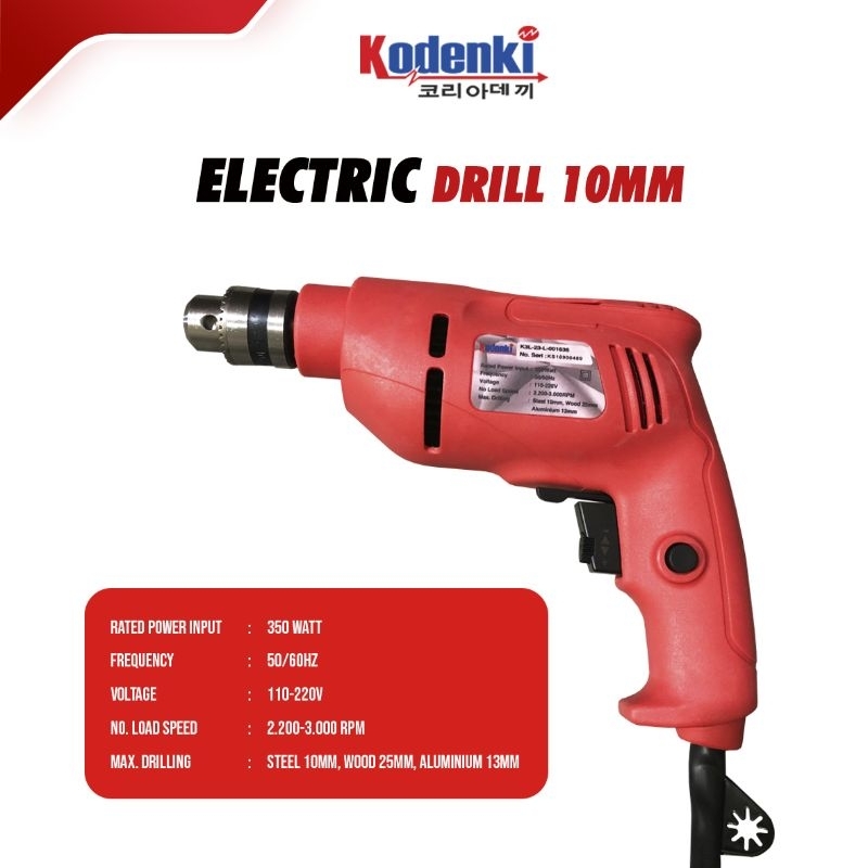 Jual KODENKI MESIN BOR LISTRIK 10MM KAYU BESI ELECTRIC DRILL 10MM | Shopee Indonesia