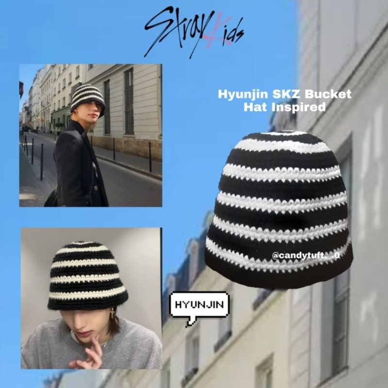 Jual Hyunjin hat hyunjin stray kids crochet bucket hat inspired topi ...
