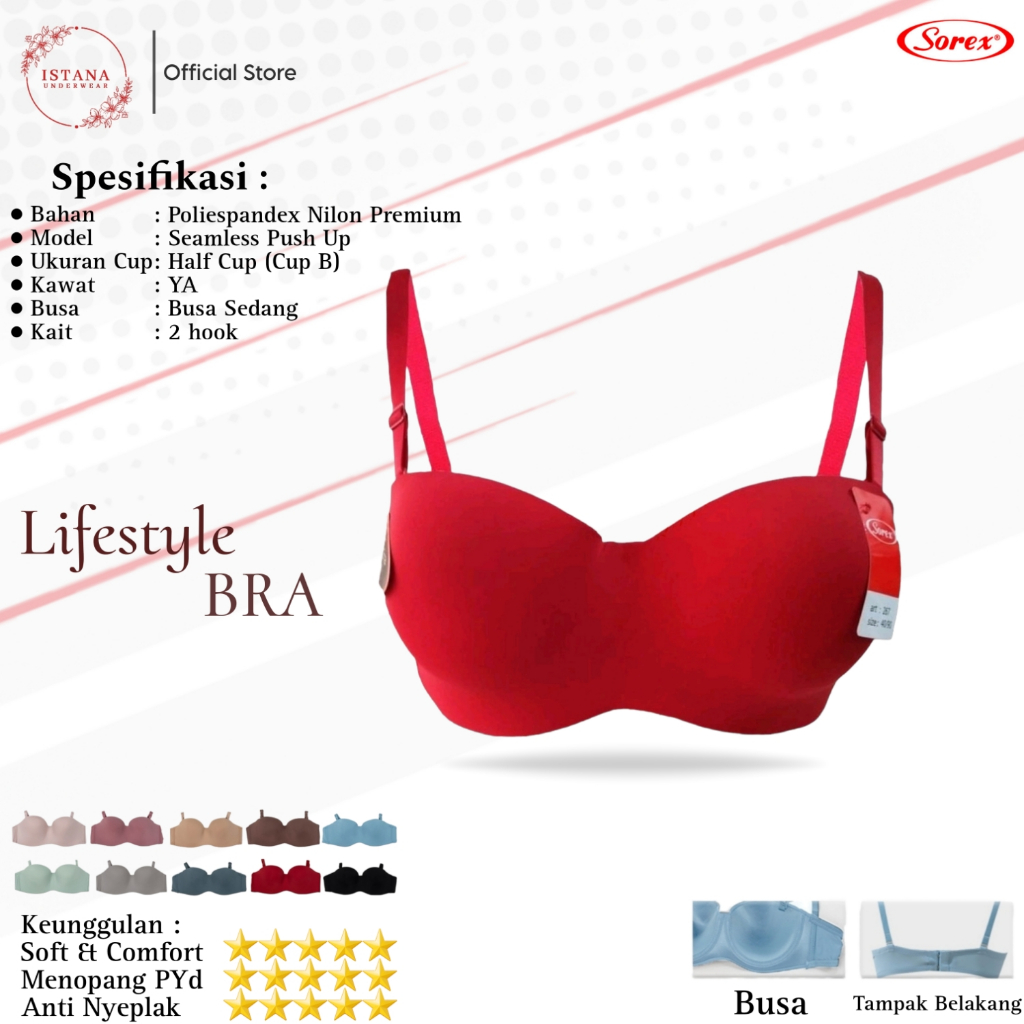 Jual Sorex Lifestyle Bra Busa Sedang Kawat kait 2 Setara Cup B BH 267 ...