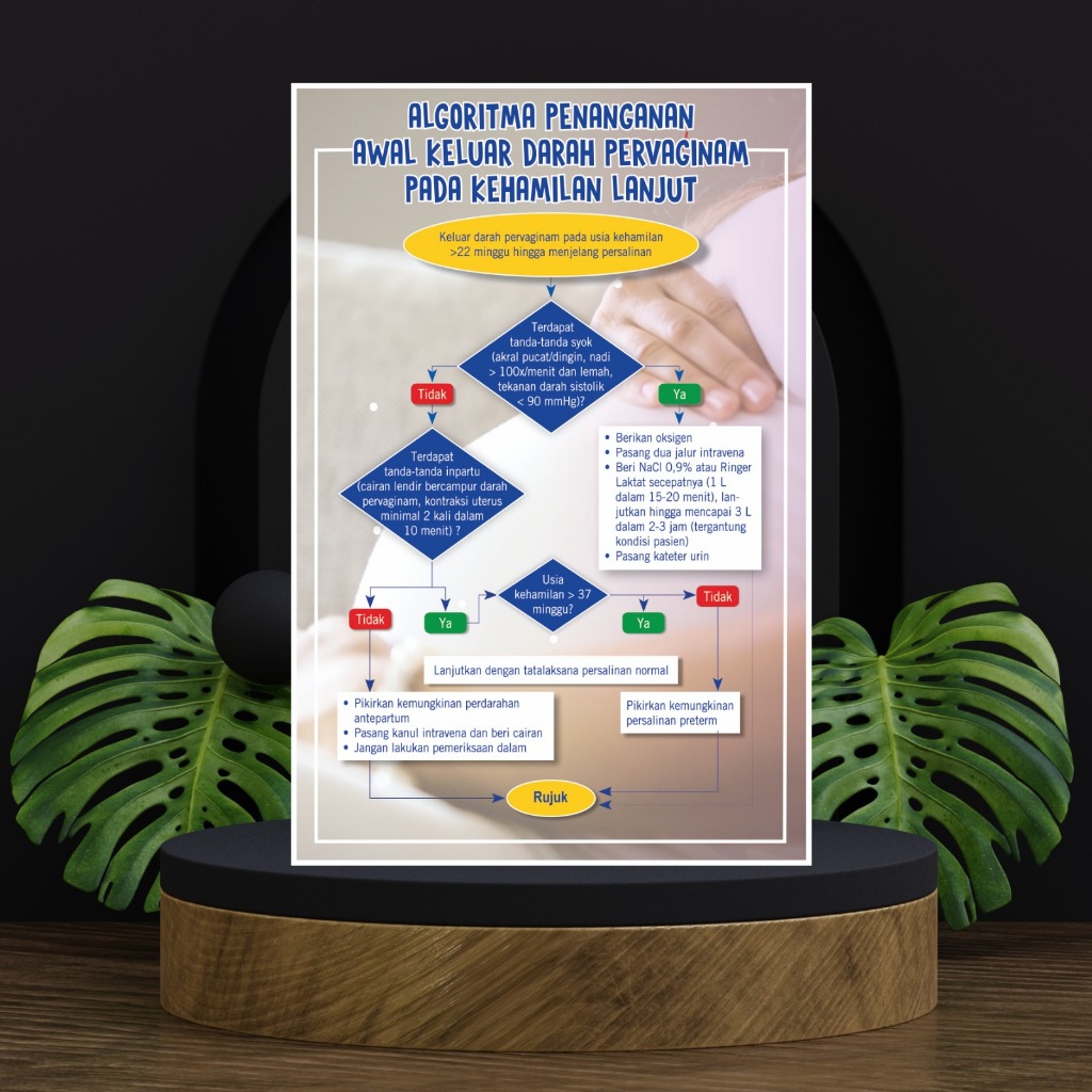Jual Poster Kesehatan Algoritma Penanganan Awal Keluar Darah Pervaginam ...