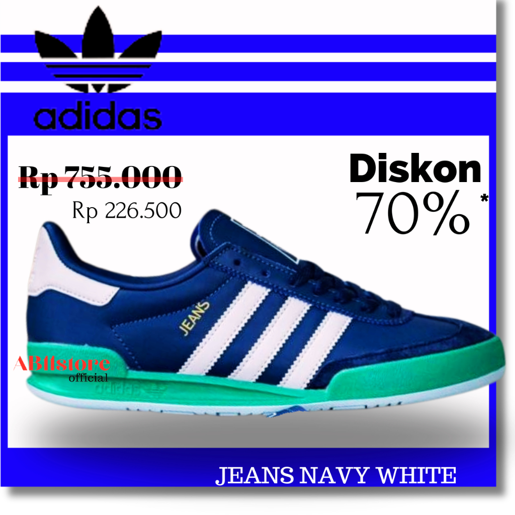 Jual (JEANS NAVY ) Spatu Sepatu Sneakers Adi Samba da Casual Og Pria ...