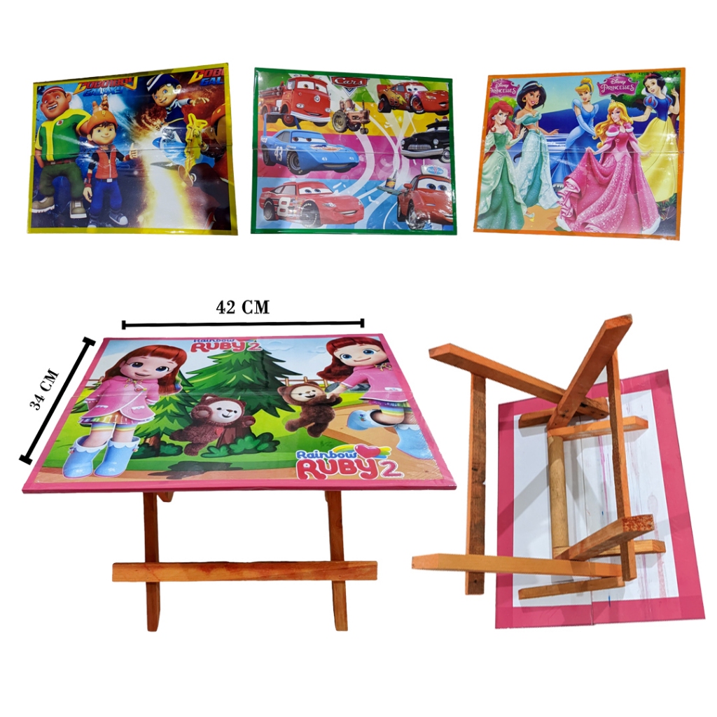 Jual [LIPAT KUNING] Meja Belajar Lipat Kayu Portable / Meja Menulis ...