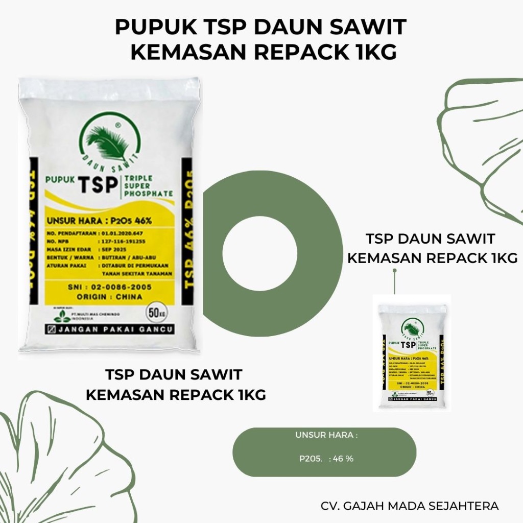 Jual PUPUK TSP DAUN SAWIT REPACK 1KG | Shopee Indonesia