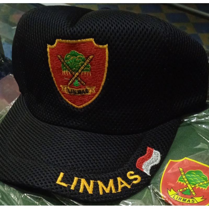 Jual TOPI LINMAS TERBARU TOPI LINMAS HITAM TOPI LINMAS JARING TOPI LOGO ...