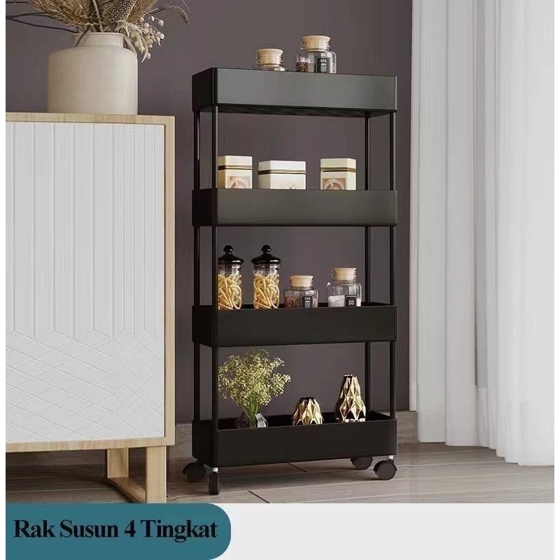 Jual Rak Susun Serbaguna Rak Susun 4 Tingkat Dengan Roda | Shopee Indonesia
