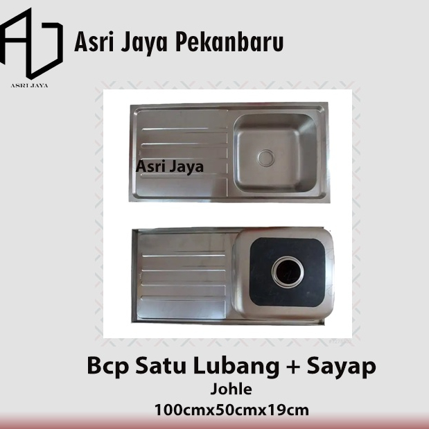 Jual BCP Johle Bak Cuci Piring Stainless Steel 1 Lubang + Sayap 100 cm ...