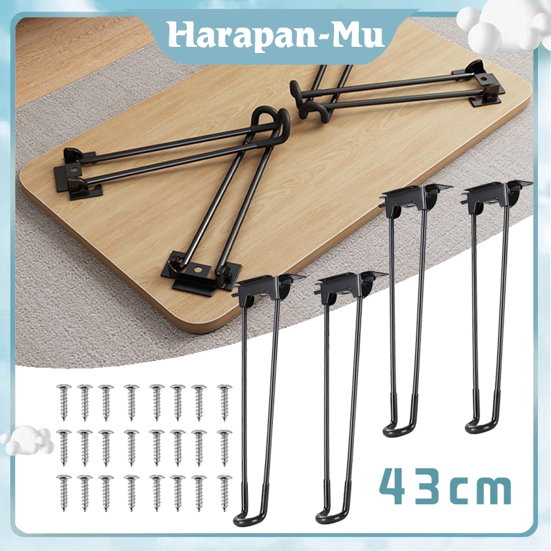 Jual 430mm Kaki Meja Lipat Tinggi 4pcs/Set Kaki Besi Meja Lipat ...