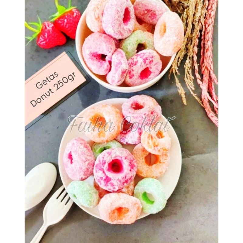 Jual Snack Getas Donut Manis Ukuran 250gr Faiha Coklat Cemilan Sehat ...