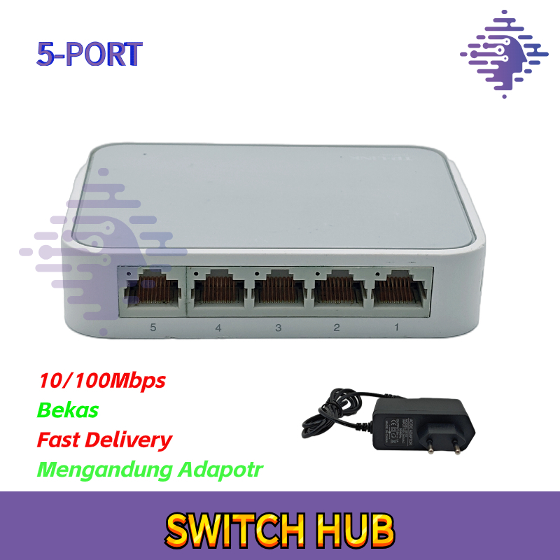 Jual Switch Dekstop hub TP LINK 5 Port 10/100Mbps Network Lan Internet ...