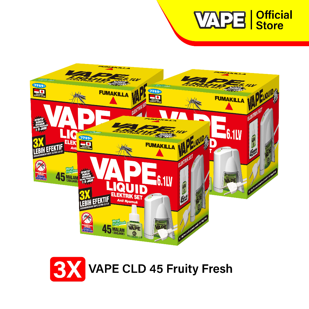 Jual Fumakilla Vape Ultra 45 Malam Obat Nyamuk Elektrik 45ml (ISI 3) | Shopee Indonesia