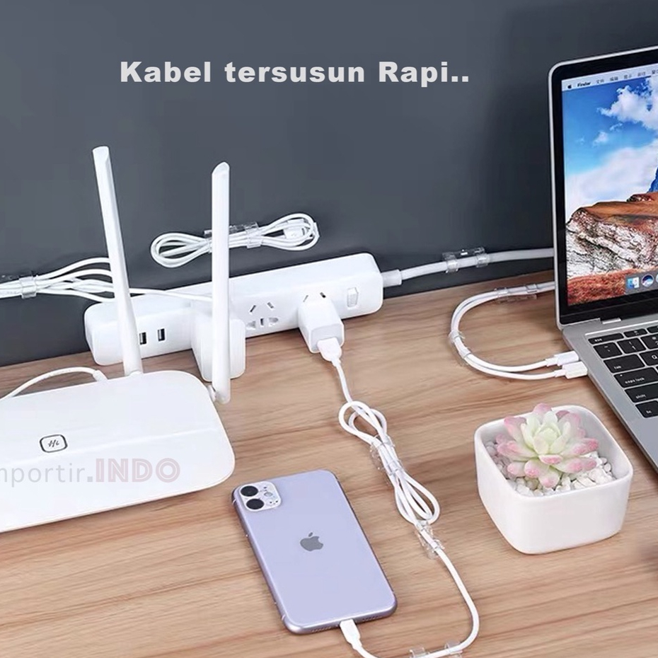 Jual (KBM1) Kabel Klip Doble Tape Kable Meja Tembok Manajemen Kleman ...