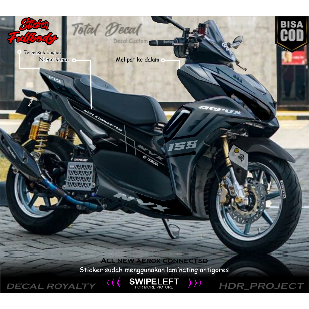 Jual Decal sticker aerox connected grafis simple fullbody variasi ...