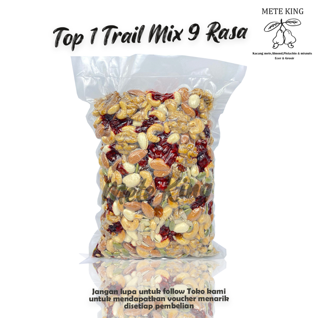 Jual 1kg super trail 9 mix almond mete cranberry walnut pistachio ...