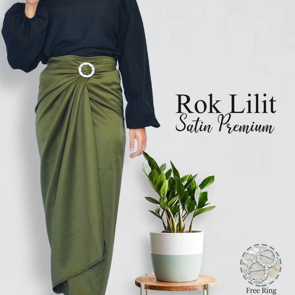 Jual Rok lilit polos | wrap skirt | rok lilit satin / Satin Wrap Skirt ...
