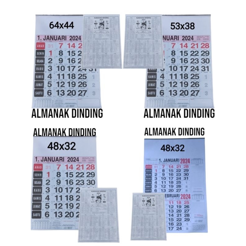 Jual Kalender Jumbo 64x44 2024 | Kalender Almanak Dinding 2024 ... Jual Kalender Jumbo 64x44 2024 | Kalender Almanak Dinding 2024 ...