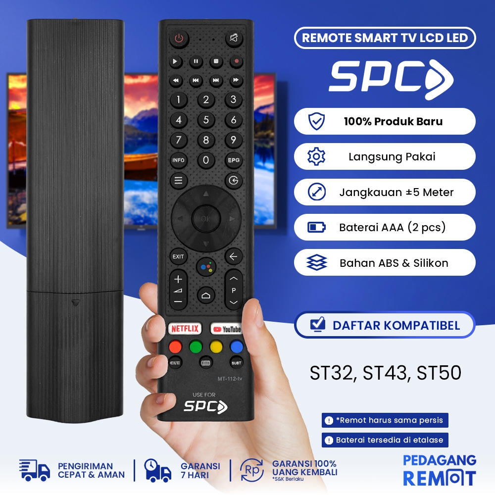 Jual Remote TV SPC Android Smart TV ST32 ST43 / Remot TV SPC LCD LED Smart TV ST50 | Shopee ...