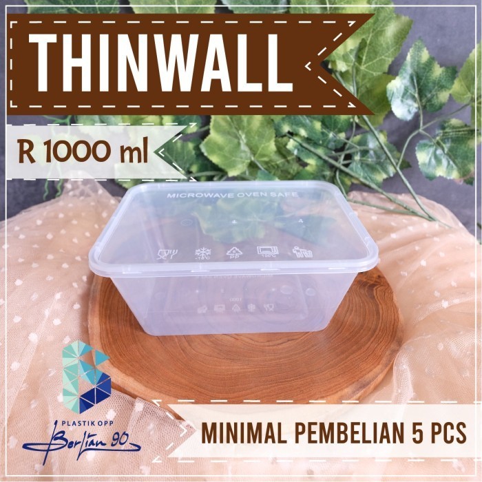 Jual Thinwall Persegi Panjang 1000ml Termurah Kotak Makan Plastik
