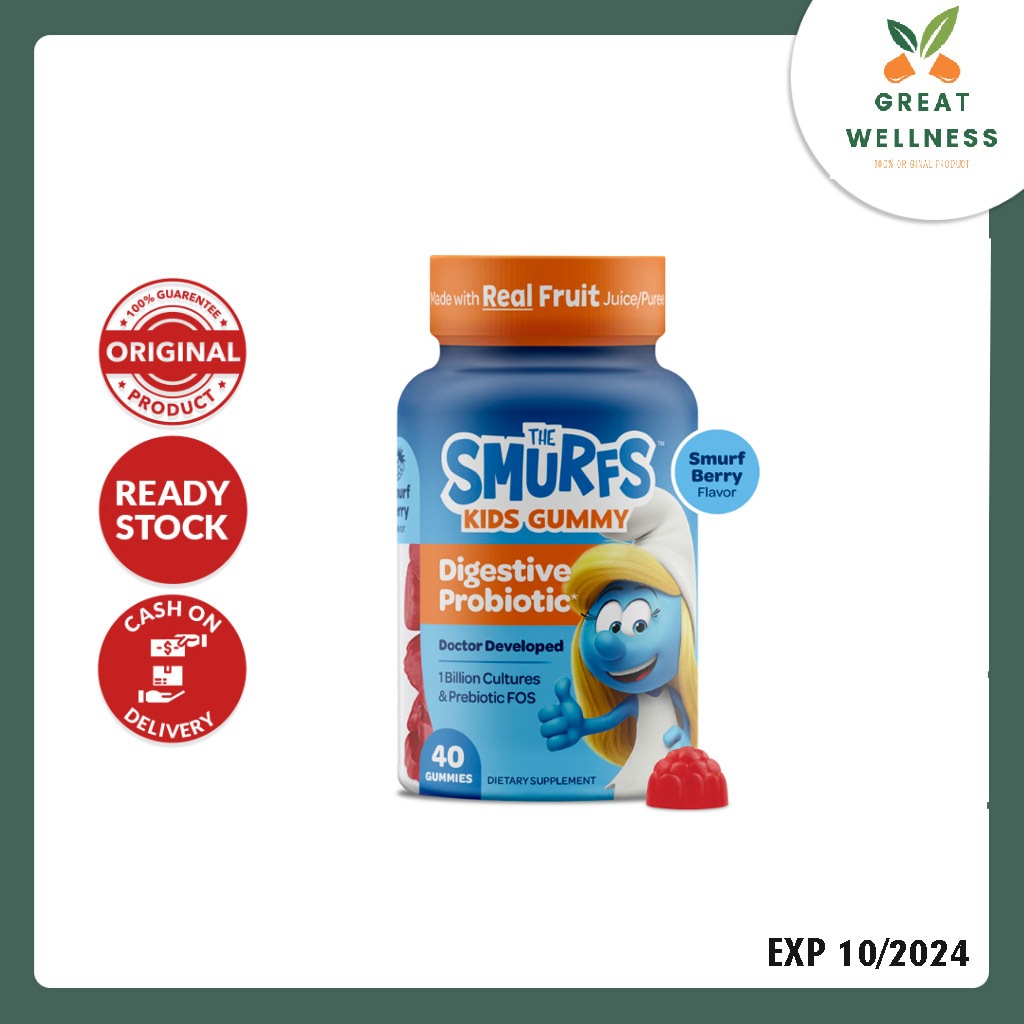 Jual (BISA COD) The Smurfs Kids Gummy Digestive Probiotic Ages 3+ Smurf ...