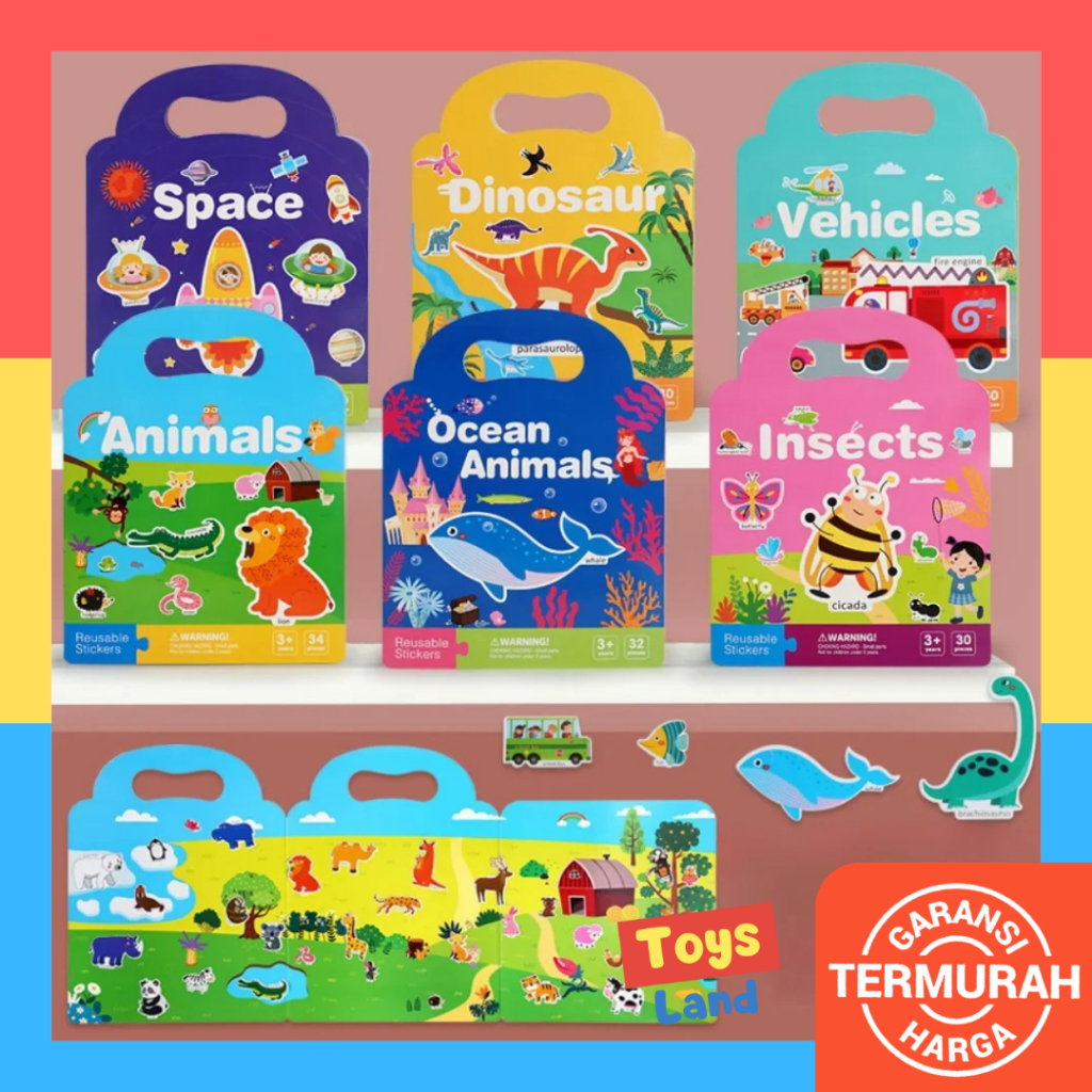 Jual Buku Sticker Anak Reusable Sticker Book Activity Mainan Sticker ...