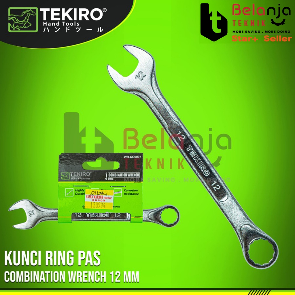 Jual Tekiro Kunci Ring Pas 12 MM Combination Wrench 12mm Ringpas 12 MM ...