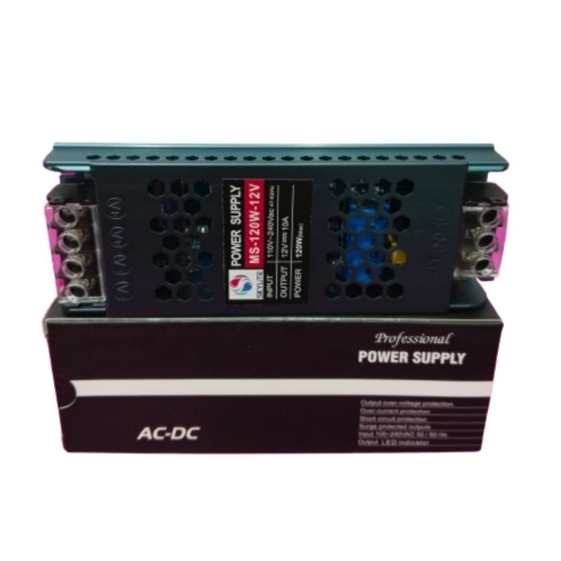 Jual Trafo Power Supply Slim AC DC 12V 10A MS-120W-12V SKYLITE | Shopee ...