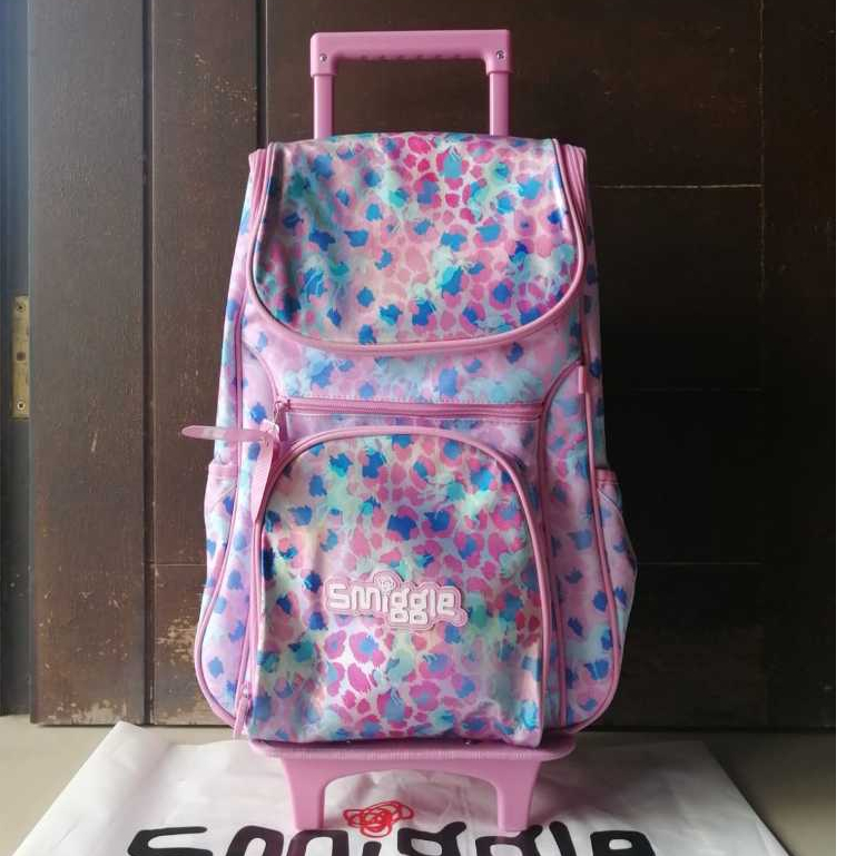 Jual Smiggle backpack trolley with light up wheels / trolley anak sd ...