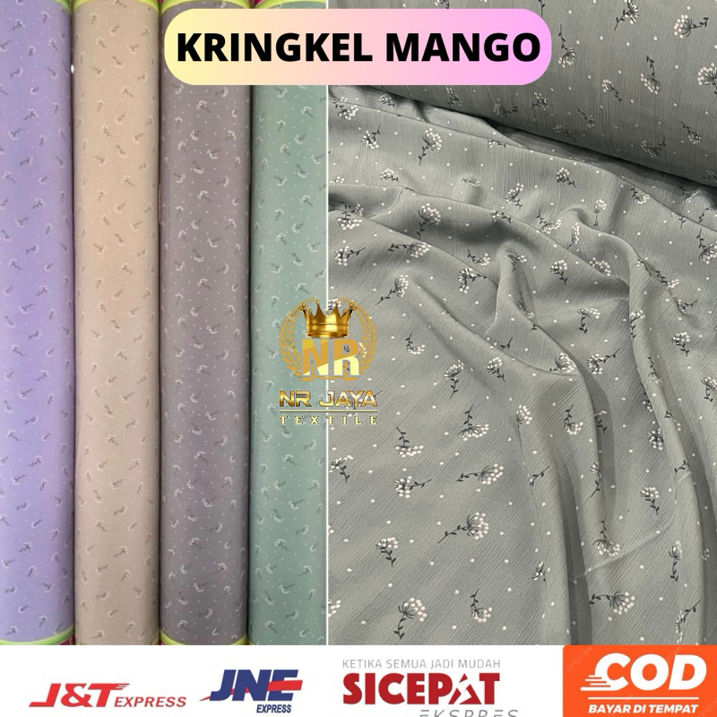 Jual kain kringkel mango motif kekinian meteran | Shopee Indonesia