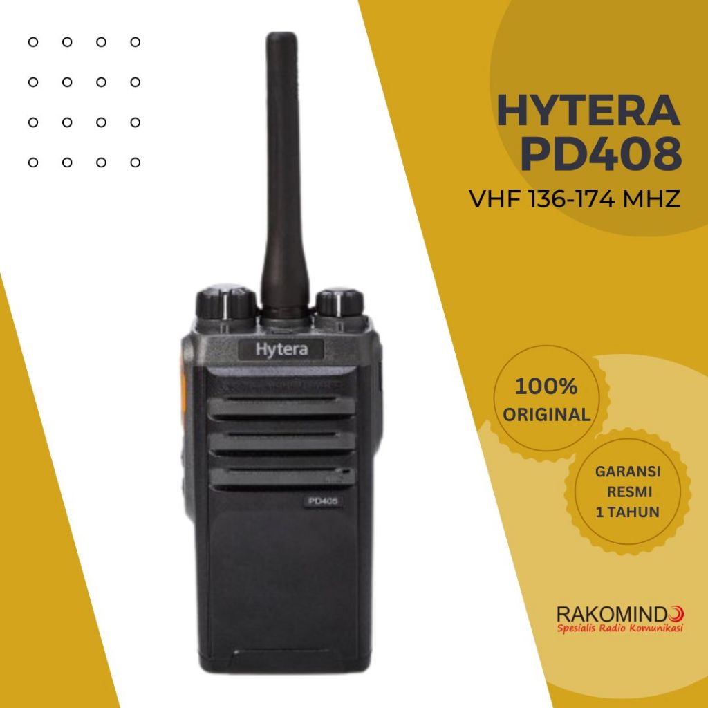 Jual HT Hytera PD408 VHF 136-174 MHz Analog Digital Original | Shopee Indonesia