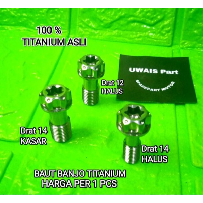Jual Baut banjo Titanium Kaliper banjo ke master rem Drat HALUS dan Drat Kasar | Shopee Indonesia