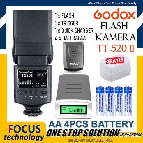 Jual PAKET Flash Godox TT520II TT520 II Universal Flash + Trigger ...