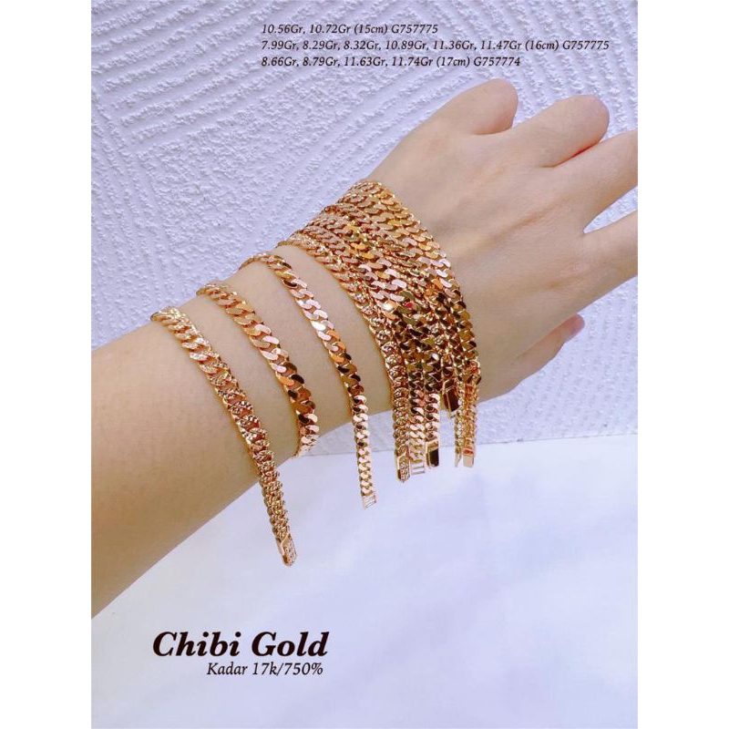 Jual CHIBI GOLD - gelang tangan cuban Bolak balik gelang tangan emas ...