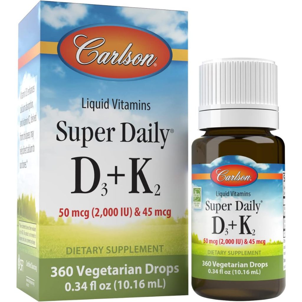 Jual Carlson Super Daily D3 + K2 D3 2000IU K2 45mcg 360 Liquid Drops, 10.16 ml | Shopee Indonesia