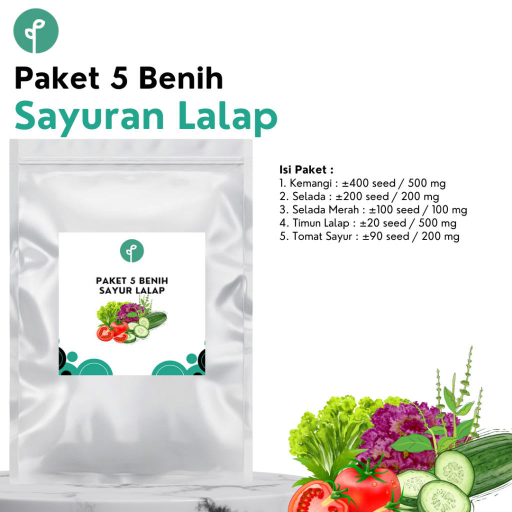 Jual Bibit Sayuran Paket 5 Macam Benih Sayuran Lalap : Kemangi Selada ...