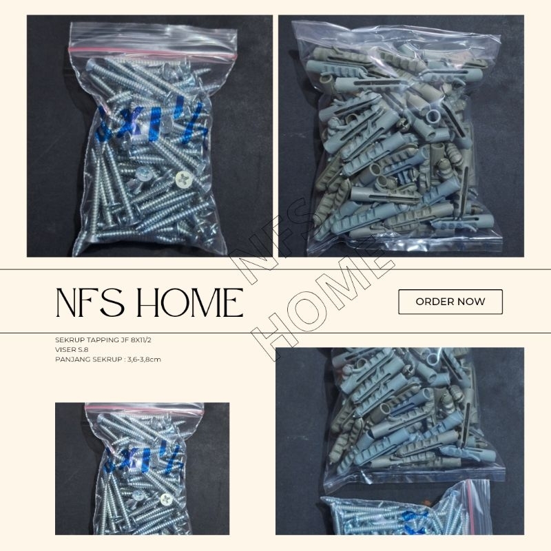 Jual Paket Komplit Sekrup Tapping S.8 JF 8X11/2 3,8cm | Shopee Indonesia