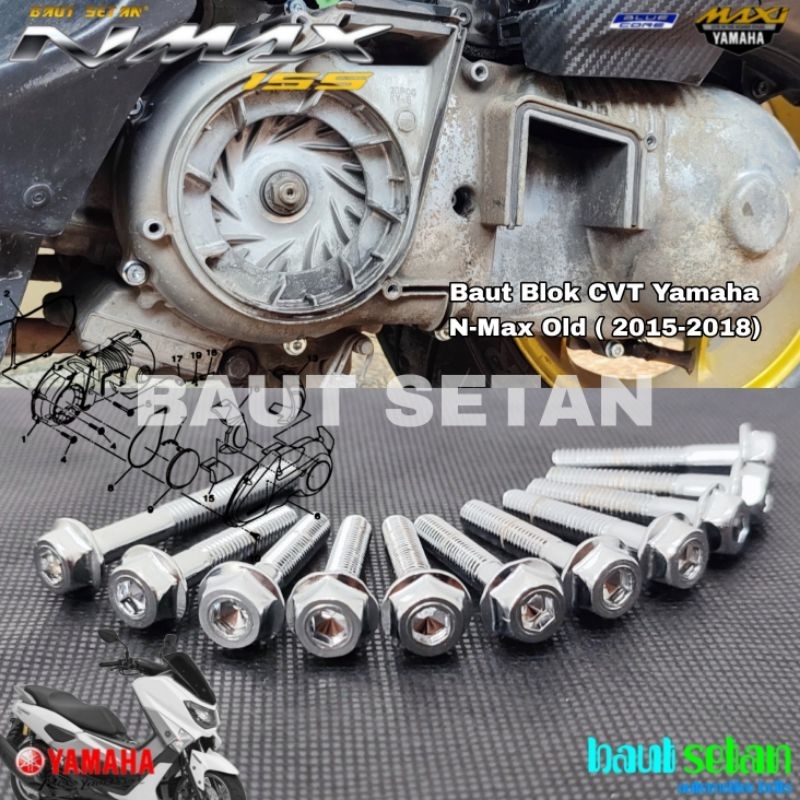 Jual Baut Blok CVT Nmax Old Chrome | Shopee Indonesia
