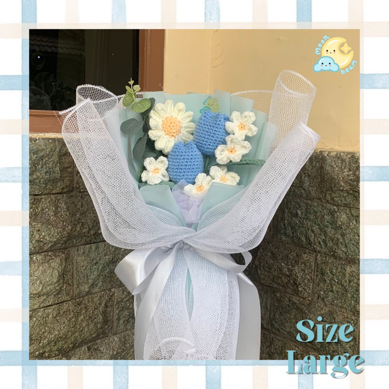 Jual BUKET BUNGA RAJUT LARGE PART 1 / Crochet Bouquet Large by Moon ...