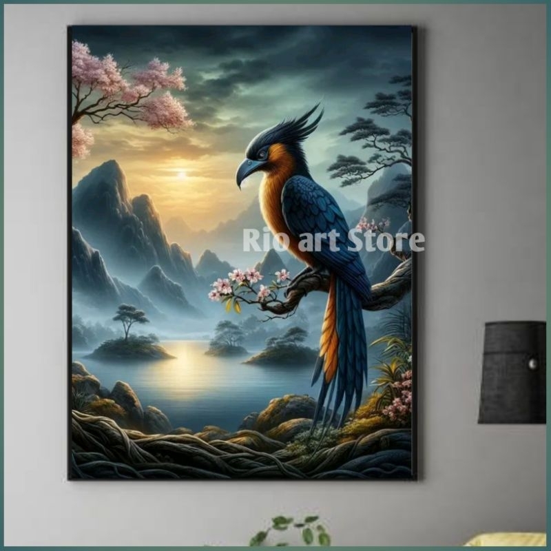 Jual Hiasan dinding poster lukisan ai burung keren untuk walldekor atau ...