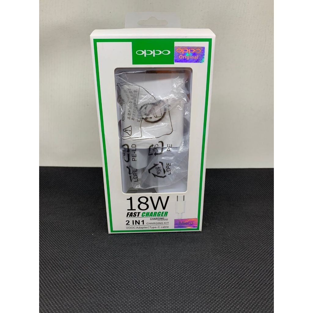 Jual [NEW] Charger Oppo Type C / Micro V8 18W Charger Oppo A55 A54 A53 ...