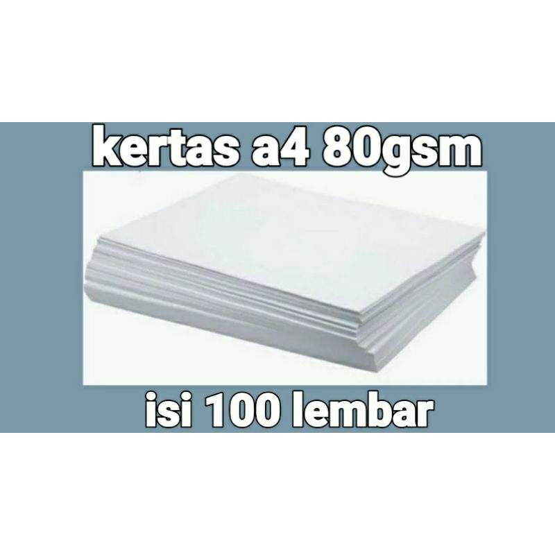 Jual Kertas HVS A4 80gsm Kertas HVS A4 80gsm Murah (isi 100 lembar ...