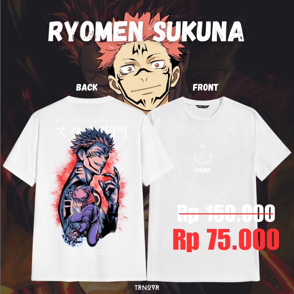 Jual TRNOVR Kaos Anime | Ryomen Sukuna | Jujutsu Kaisen Sukuna | Shopee ...