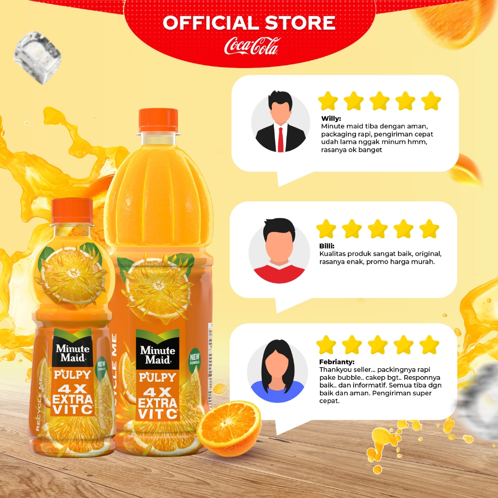 Jual Minute Maid Pulpy Orange - Botol 300mL x 6pcs | Shopee Indonesia