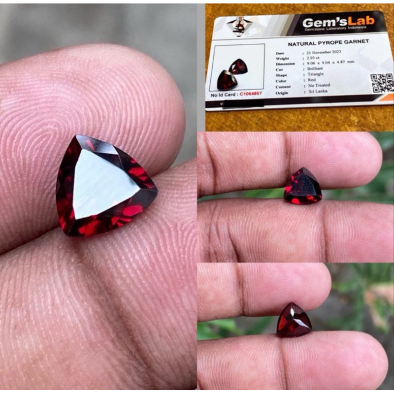 Jual Natural Pyrope Garnet Batu Pyrope Garnet Ceylon Srilanka Dim 9x9x4 ...